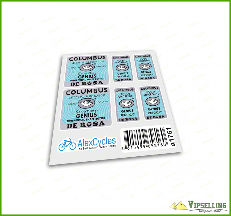 Bicycle Columbus GENIUS DE ROSA Custom BUTTED Frame & Fork Decals ...