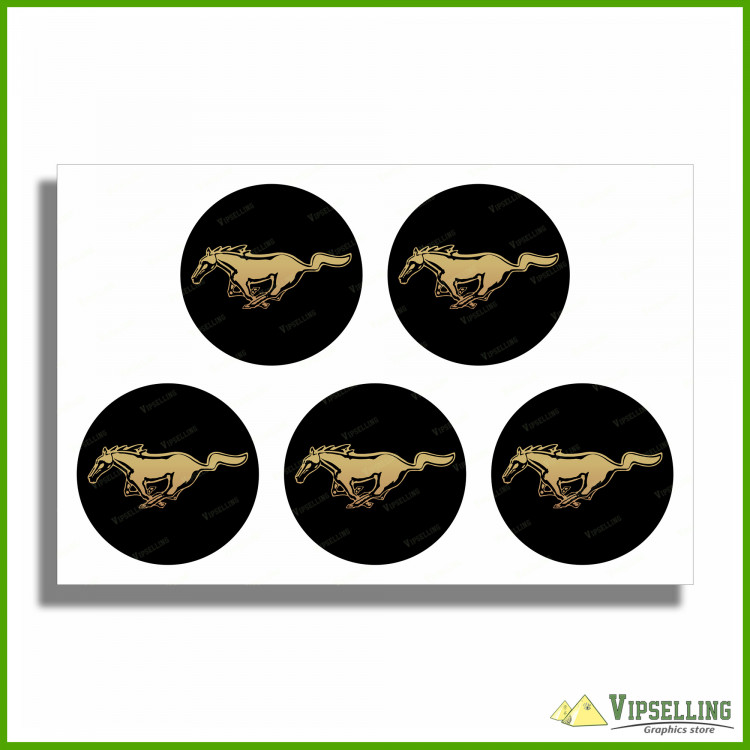 Ford Mustang Horse Wheel Center Cap Laminated Decals Stickers Set ...