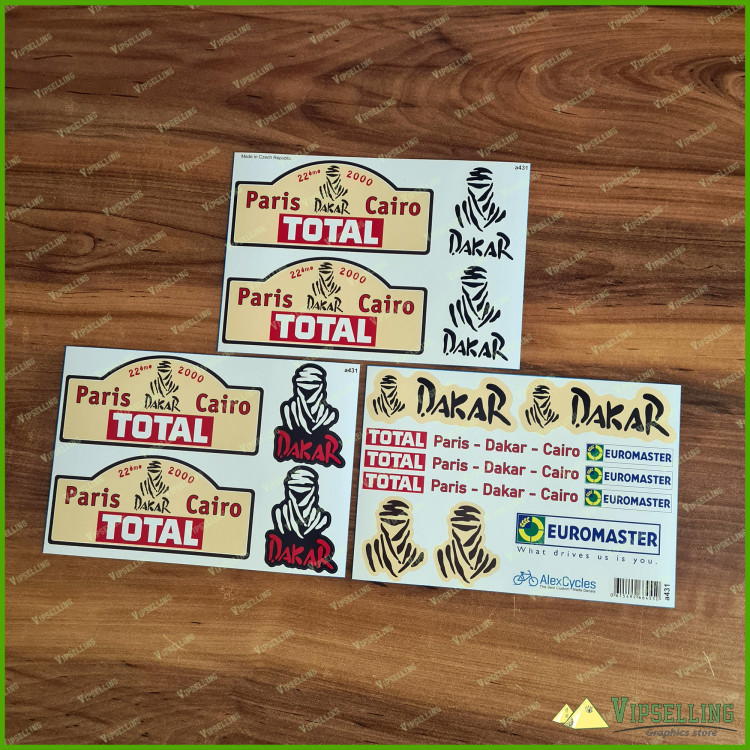 Dakar Paris Cairo 2000 Total Racing Rally Rare Decals Stickers Set