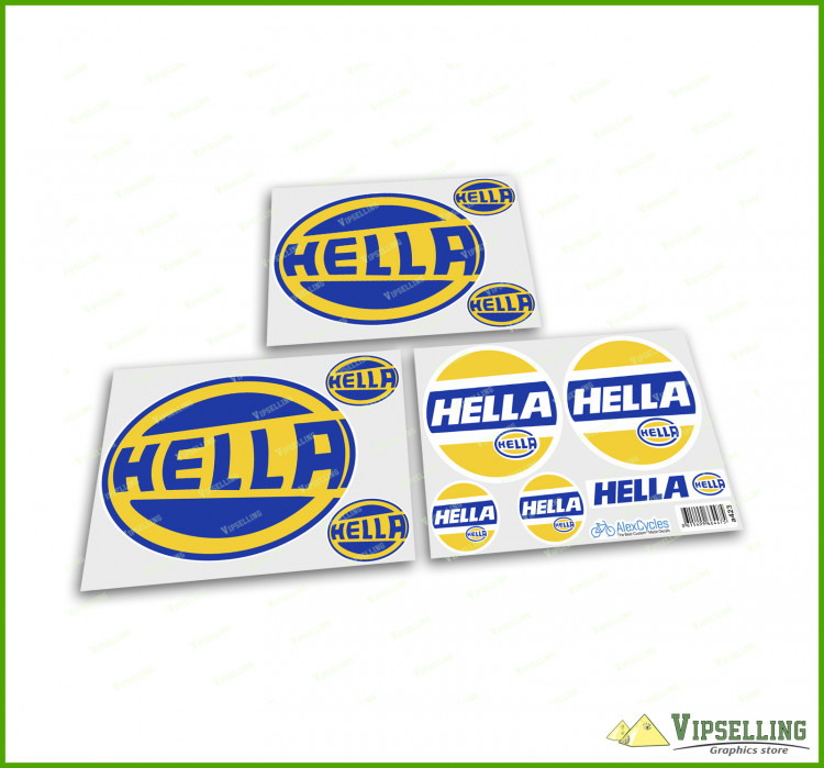 Hella Classic Retro Rally Racing 4x4 High Quality Decals Stickers Set ...
