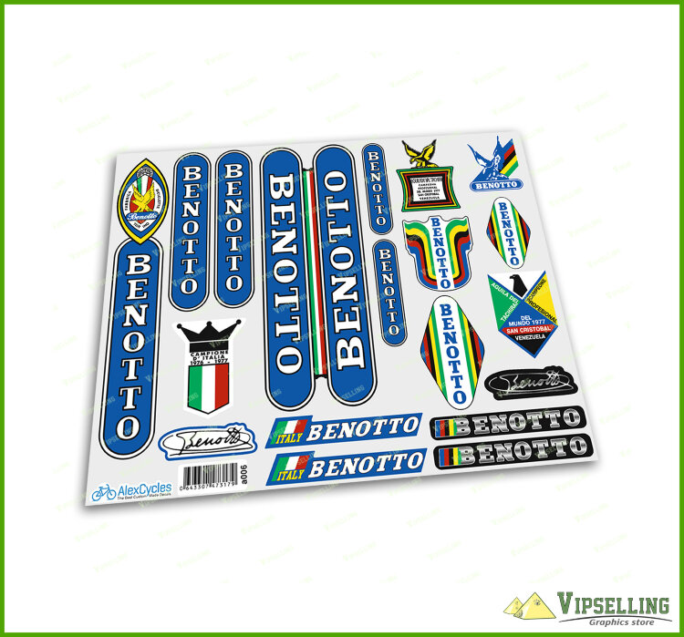 Benotto Yellow ST Restoration Frame Fork Decals Stickers Set ...