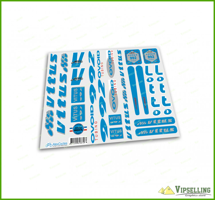 Rare VITUS Lotto Ovoid 992 Team Bicycle Blue Decals Stickers for Re ...