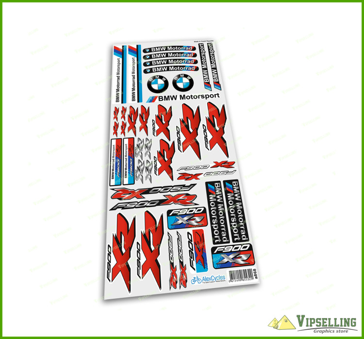 BMW Motorrad Motorsport F900XR Red Laminated Decals Stickers Set ...