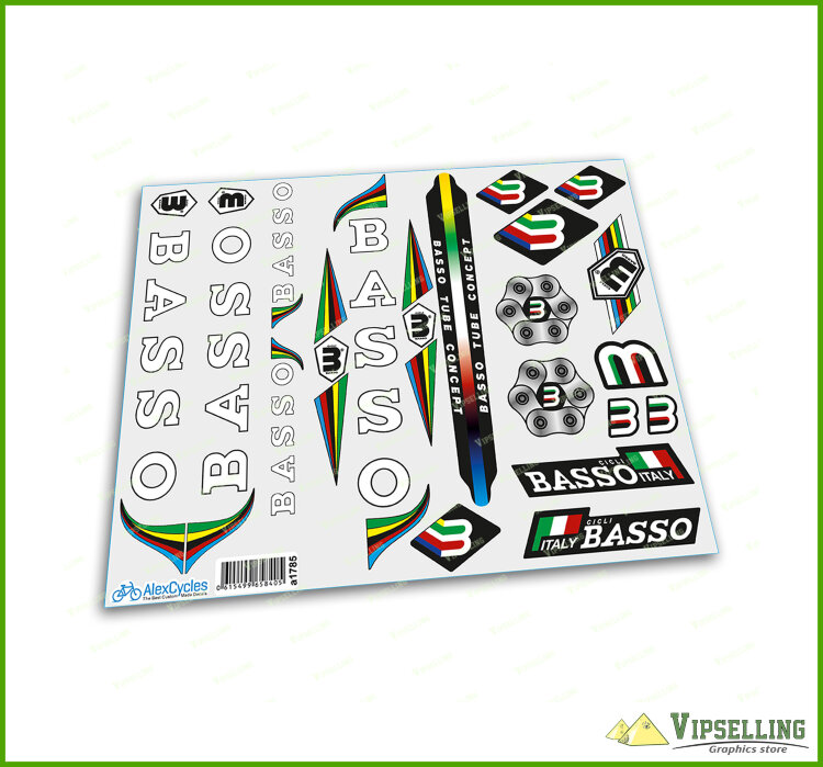 BASSO Yellow Rare Restoration Decals Stickers Campagnolo Many Colors ...