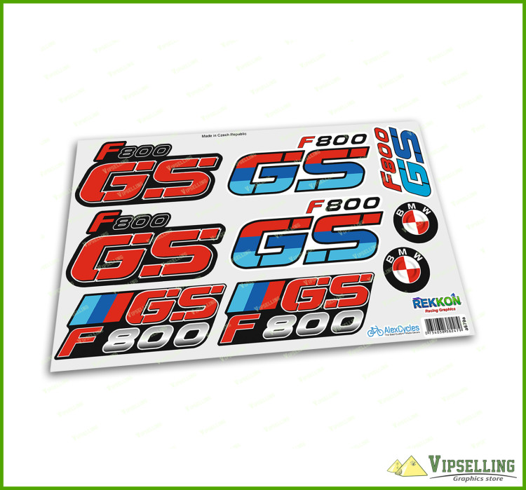 BMW Motorrad Motorsport F800GS Red Big Laminated Decals Stickers Kit ...