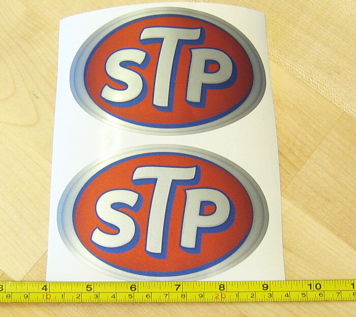 STP Fuel Oil Additives Racing Rally Silver Decals Stickers Set