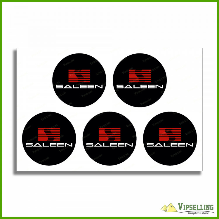 Ford Mustang Saleen Red Wheel Center Caps Laminated Decals Kit + Extra ...