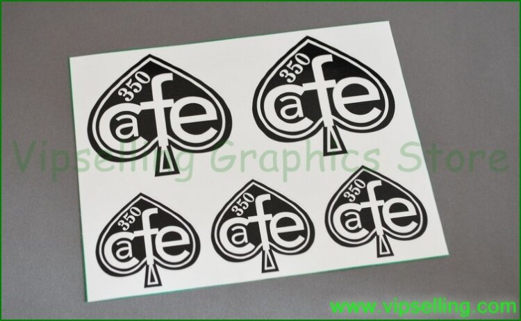 Cafe Racer Ace of Spades 350 Heart Decals Stickers Logos