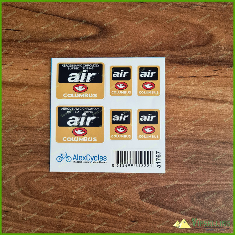 Bicycle Columbus AIR Chromoly Butted Tubing Frame & Fork Decals ...