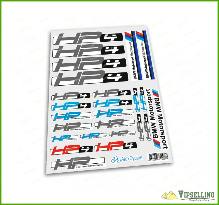 BMW Motorrad Motorsport HP4 Laminated Decals Stickers Kit | vipselling.com