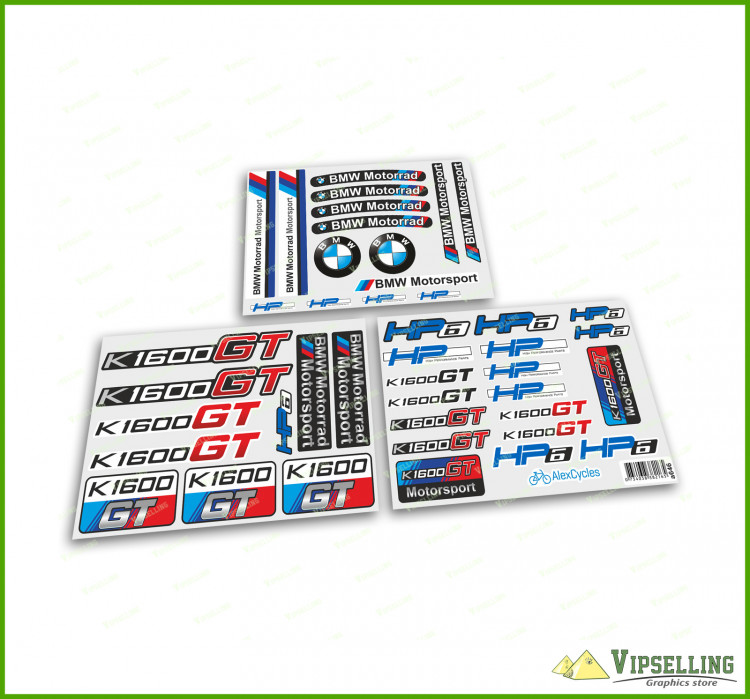 BMW Motorrad Motorsport K1600GT Laminated Decals Stickers Kit ...