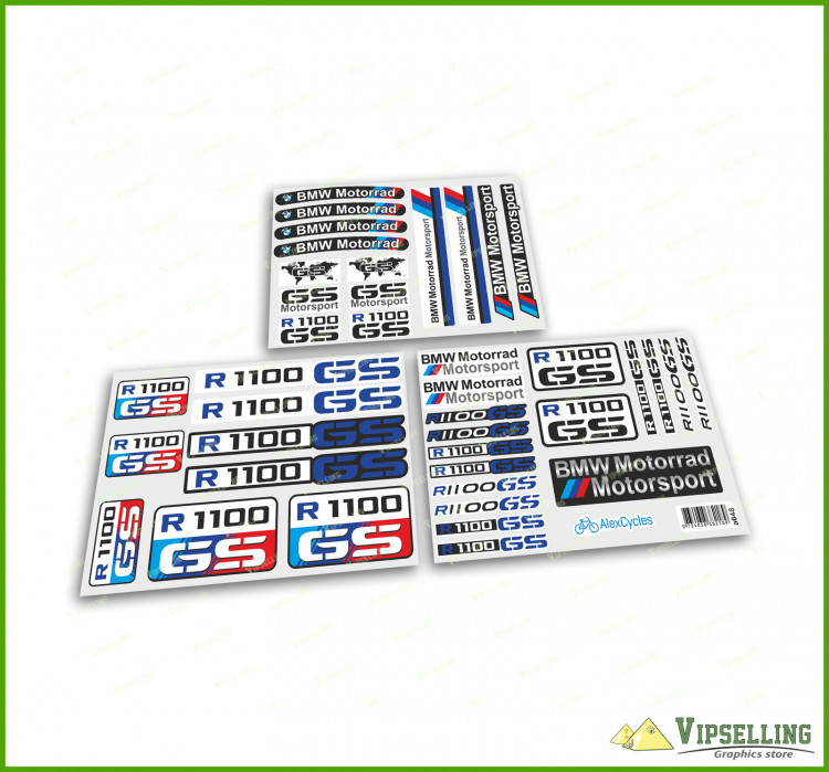 BMW Motorrad Motorsport R1100GS Blue Laminated Decals Stickers Kit ...