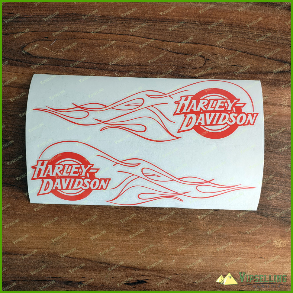 Harley-Davidson Flames Tank Right Left Pair Vinyl Decals Stickers ...