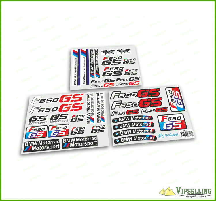 BMW Motorrad Motorsport F650GS Racing GS Laminated Decals Stickers Kit ...