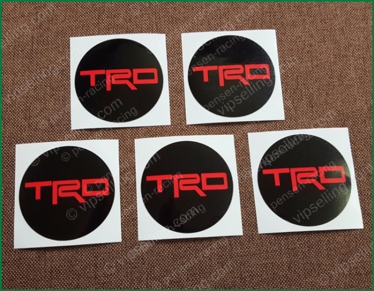 x5 Toyota TRD Center Caps Red LAMINATED Vinyl Decals Stickers Kit 63mm ...