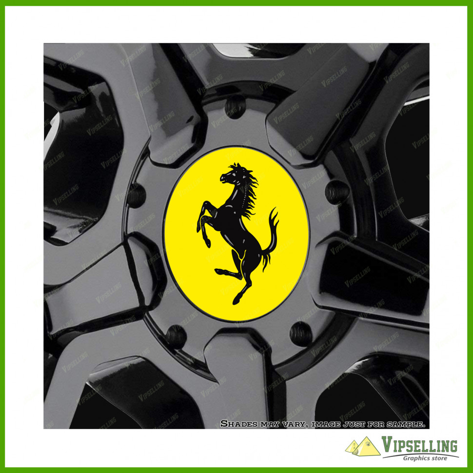 Enzo Ferrari Wheel Center Cap Yellow Laminated Vinyl Decals Set ...