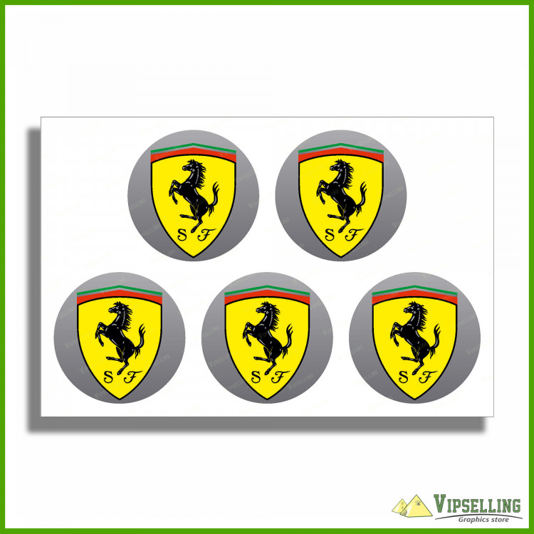 Ferrari Enzo Wheel Center Cap Gold and Silver Laminated Vinyl Super ...