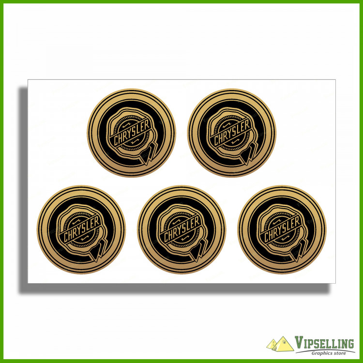 Vintage Chrysler Wheel Center Cap Gold Silver White Laminated Vinyl ...