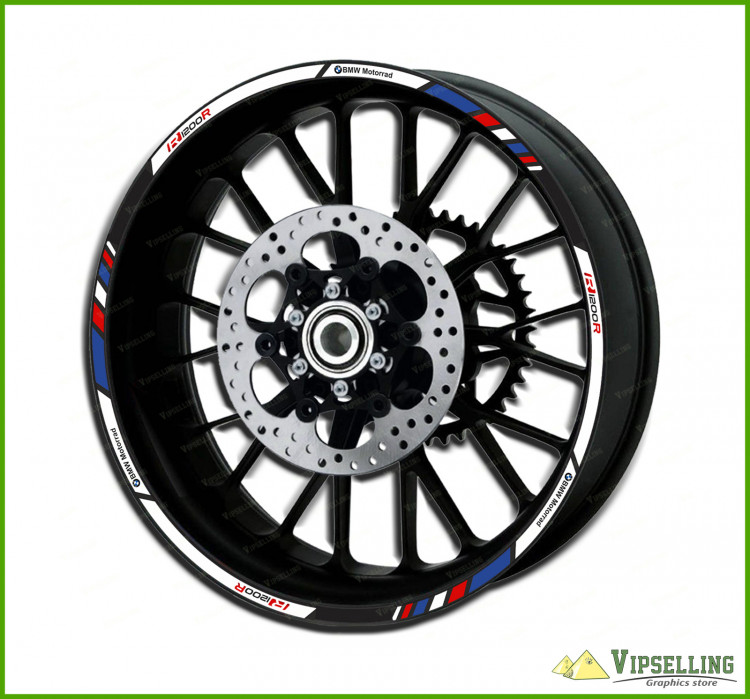 BMW Motorrad Motorsport R1200R Wheel Rim Laminated Stripes Decals ...