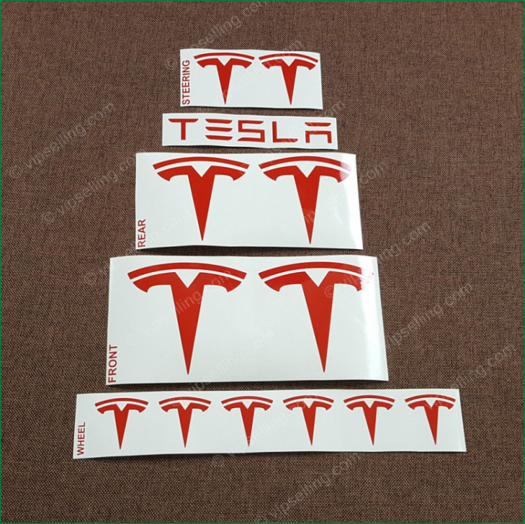 Tesla Model S Wheel Cap Nosecone T Tailgate Full Set High Cast Vinyl ...