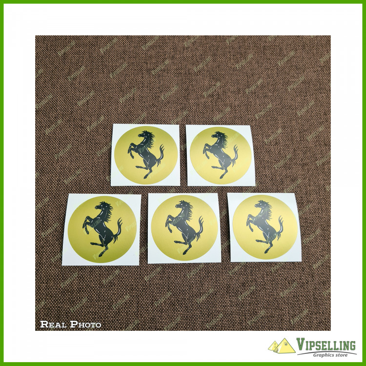 Enzo Ferrari Wheel Center Cap Yellow Silver Laminated Vinyl Decals Set ...