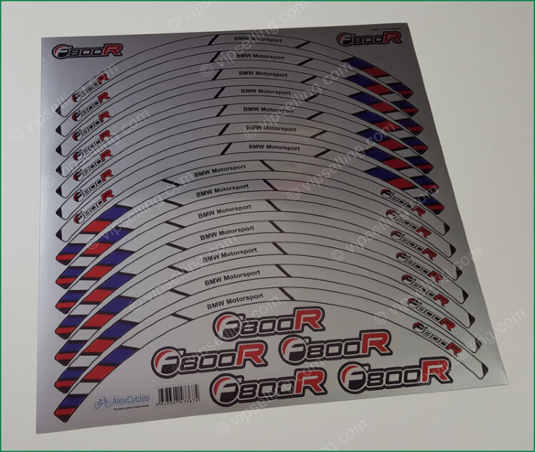 BMW F800R Motorcycle Wheel Silver Decals Rim Stickers Stripes Motorrad ...