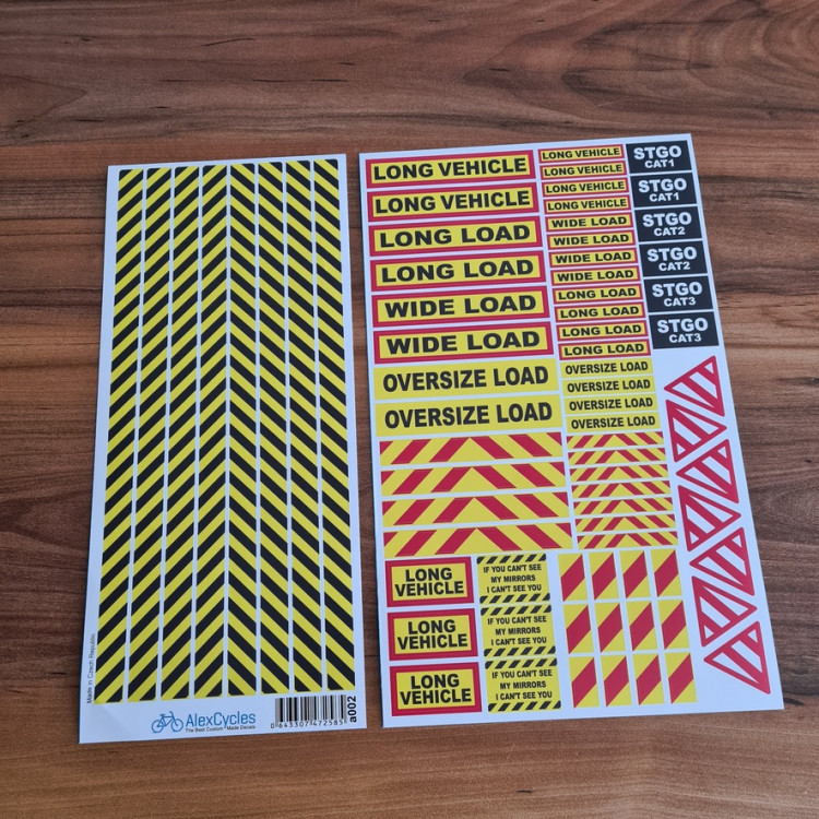 14th Scale Truck Warning Safety Sign Decals Stickers Kit Oversize Wide ...